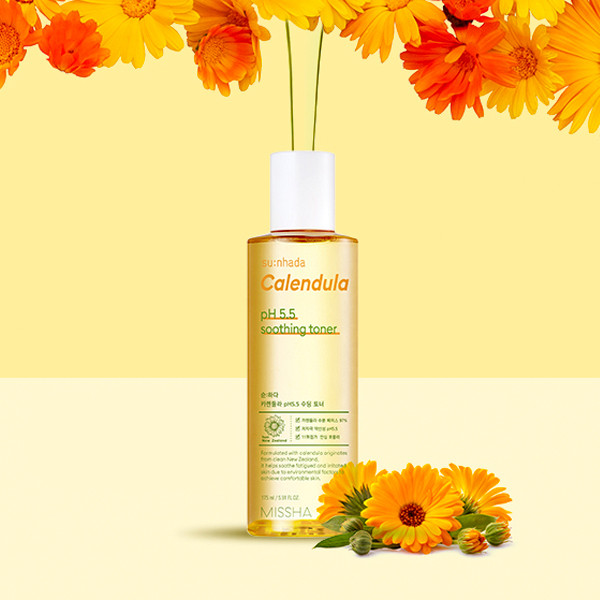 Тонер с экстрактом календулы MISSHA Su:Nhada Calendula pH Balancing ...